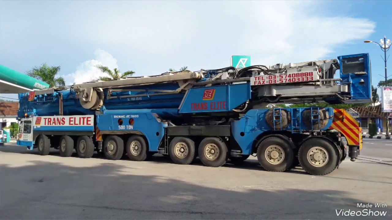 TRANS ELITE DEMAG CRANE AC1600j n 3 low loader - YouTube