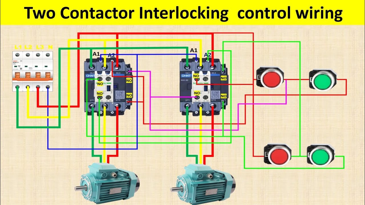 Contactor interlocking wiring | two contactor interlocking control ...