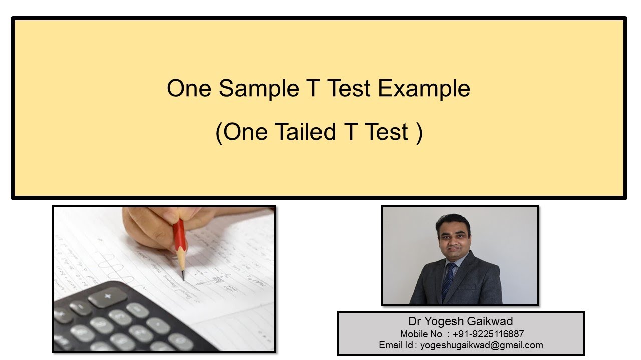 One Sample T Test Example for One Tailed T Test - YouTube