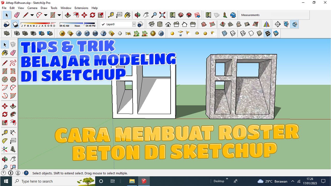 CARA MEMBUAT ROSTER BETON MINIMALIS MUDAH DAN CEPAT DI SKETCHUP - Athep ...
