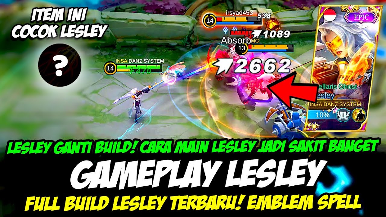 LESLEY ITEM BARU EMBLEM LESLEY & BUILD LESLEY TERSAKIT 2023 TUTORIAL & GAMEPLAY LESLEY SKIN EPIC ...