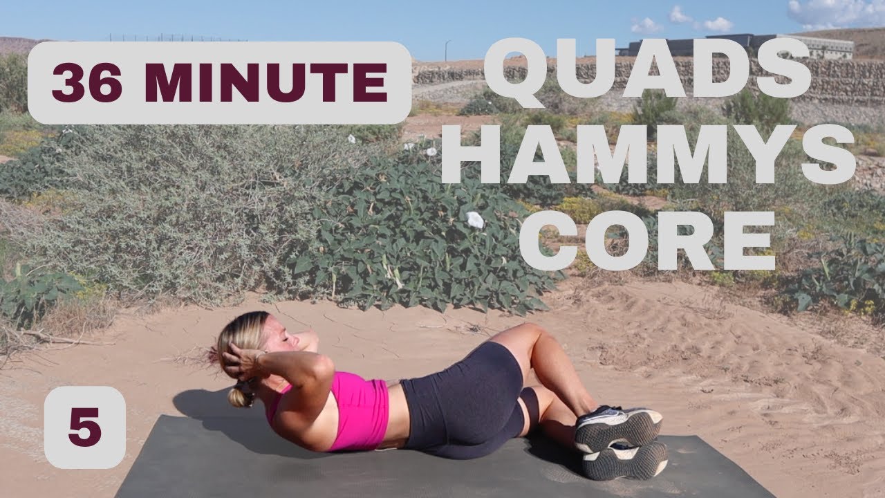 36 Min Quads, Hamstrings & Core Strength Cardio Workout- No Equipment ...