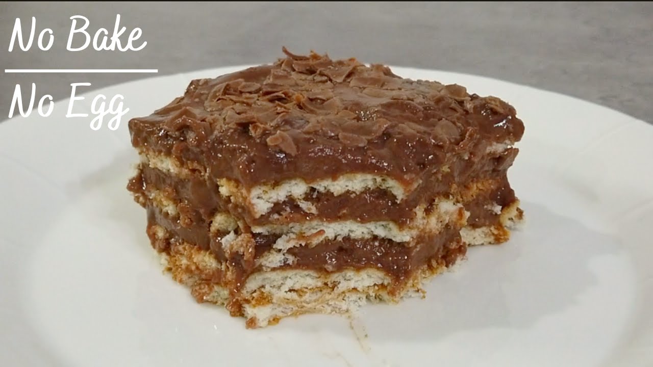 Chocolate Biscuit Pudding Recipe | No Bake - YouTube
