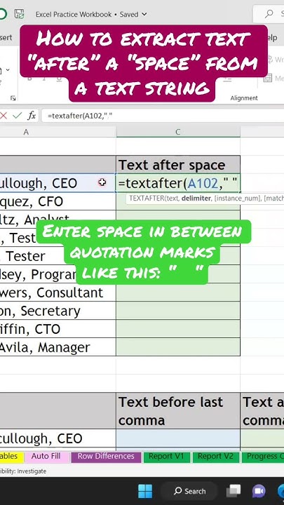 How to extract text AFTER a SPACE from a text string in Excel - YouTube