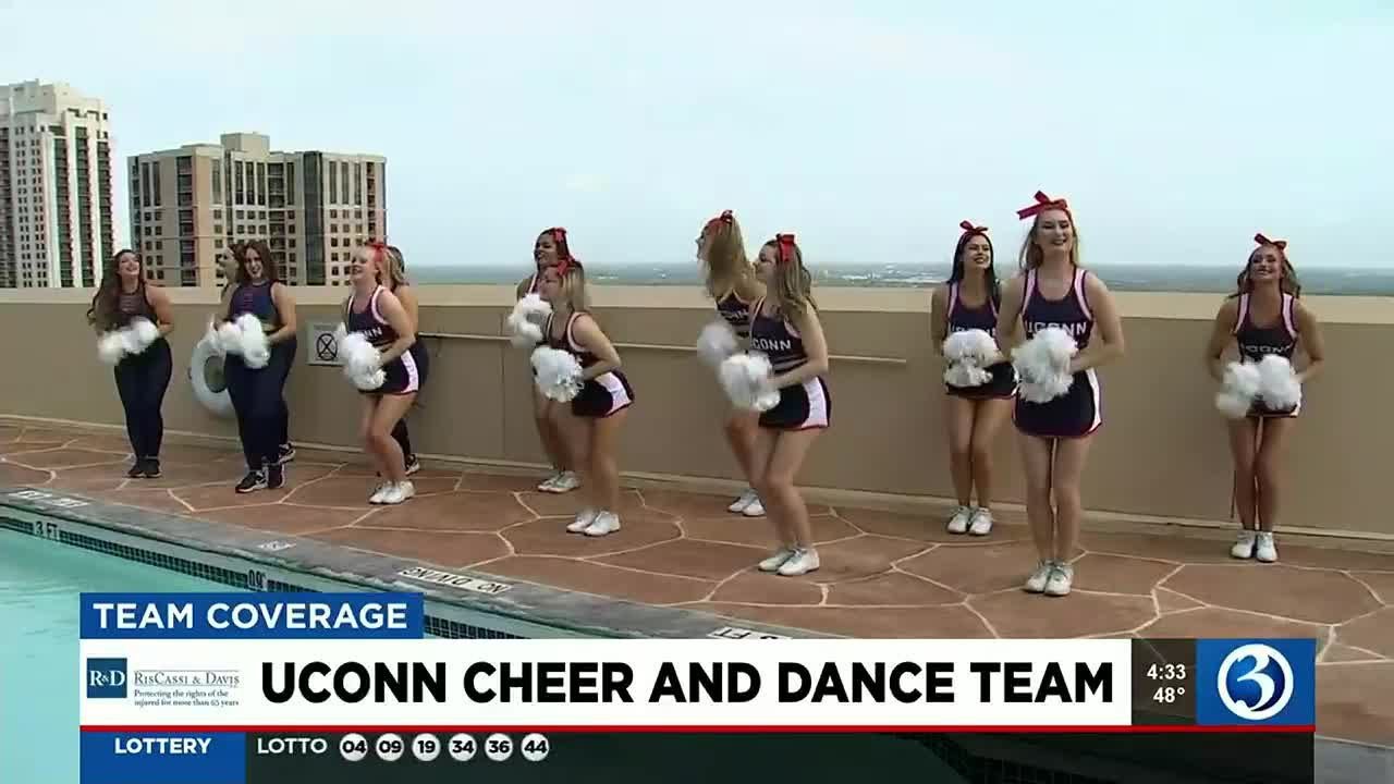 UConn cheer and dance team ready to support their team - YouTube