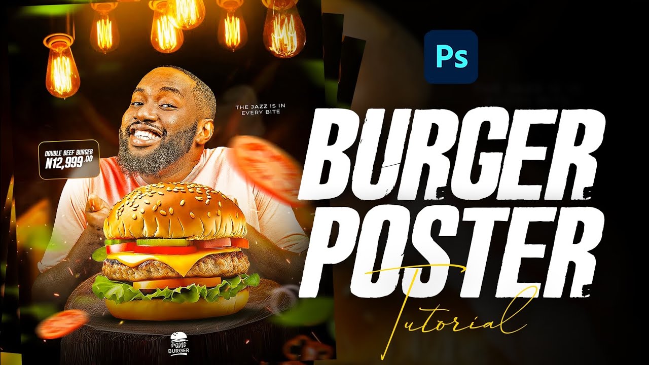 Burger Brand Poster Design Tutorial 🍔, I hope you guys love the Final ...