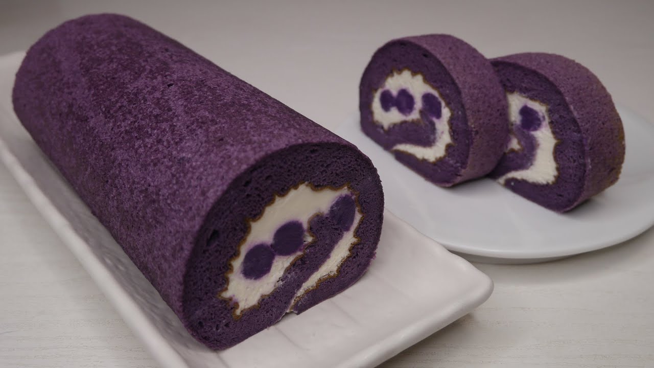 Fluffy Ube Roll Cake | Purple Yam Roll Cake - YouTube