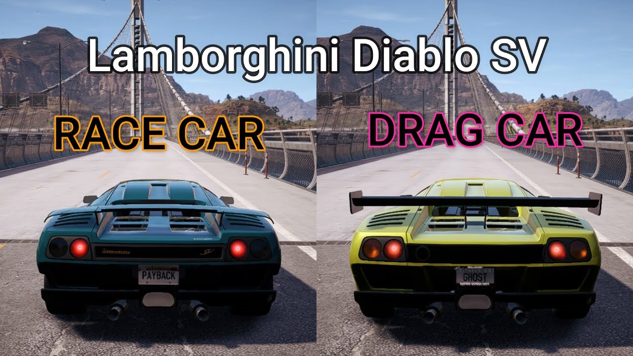 NFS Payback - Lamborghini Diablo SV (RACE CAR vs DRAG CAR) - WHICH IS ...
