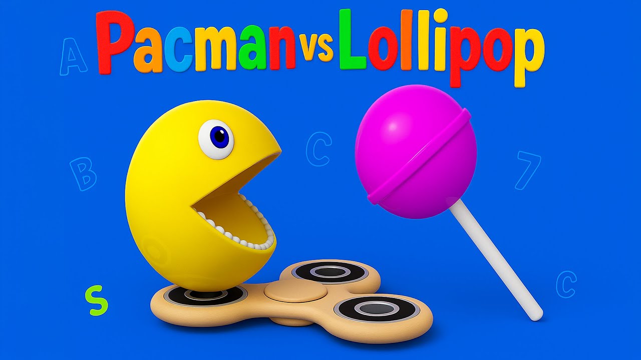 Colorful 3D Pacman with Lollipop and 3D Fidget Spinner - YouTube