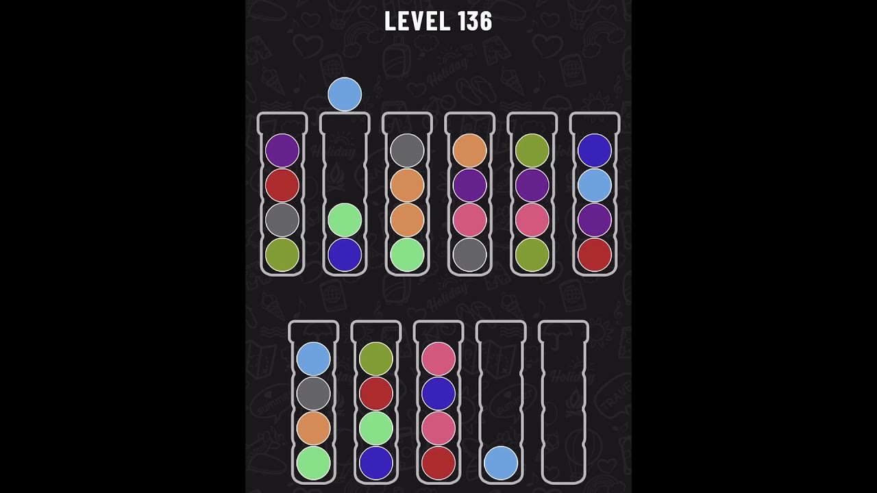 Ball Sort Puzzle Level 136 SOLVED - YouTube