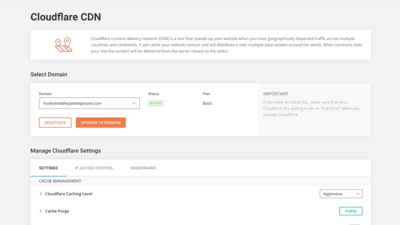 SiteGround WordPress Free CDN Setup with Cloudflare - YouTube