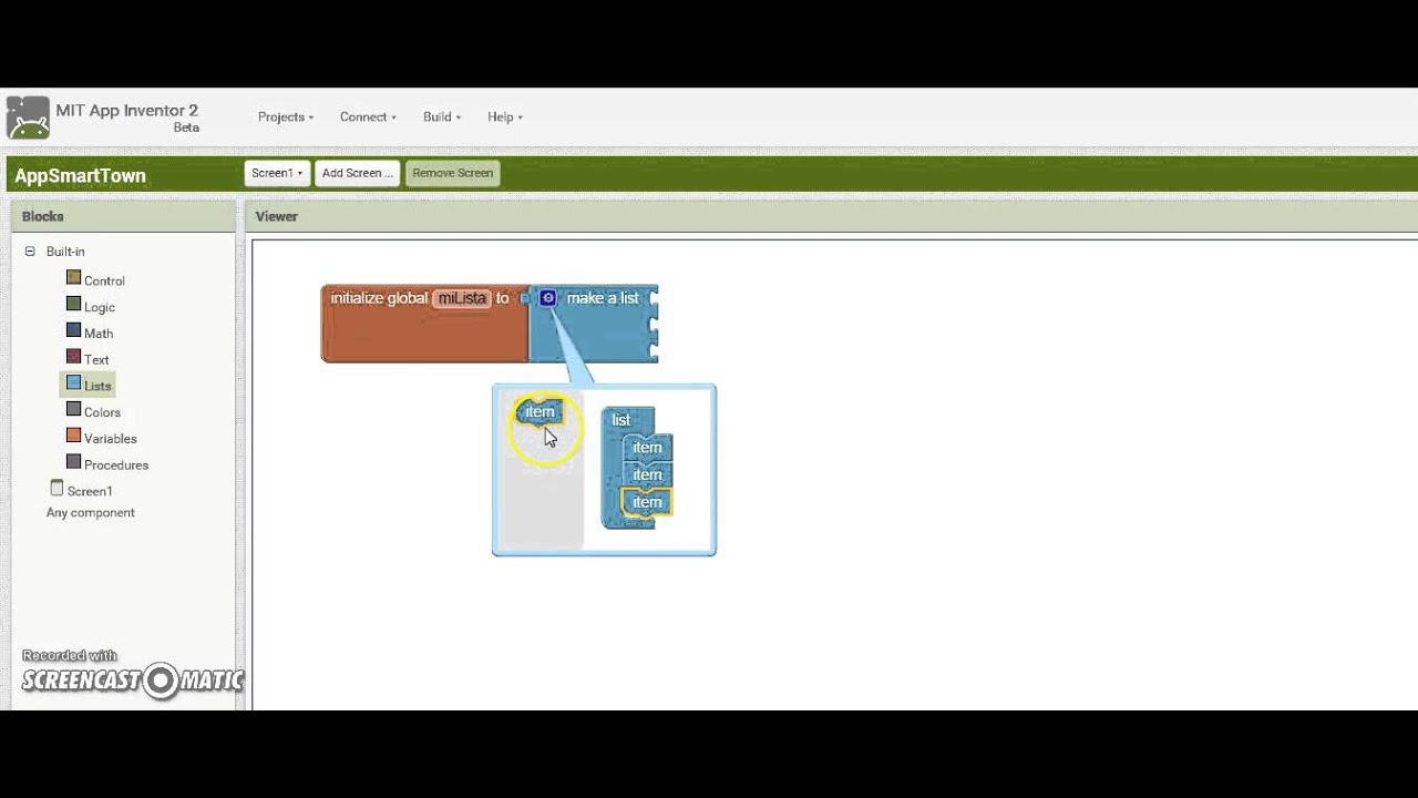 Crear Listas - App Inventor - YouTube