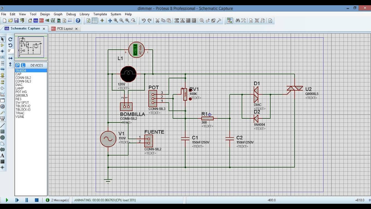 Simulación en software Dimmer - YouTube