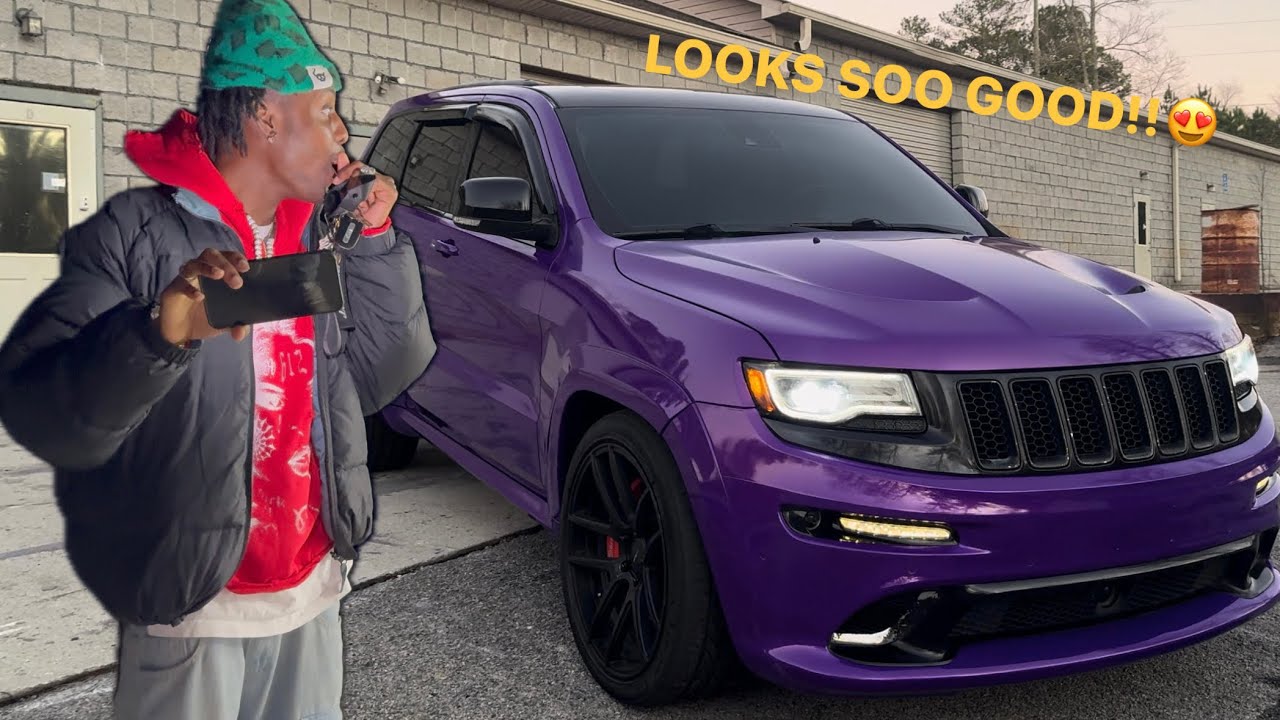 CRAZIEST WRAP!!!😍 SRT Jeep wrapped in colorshift purple ☂️ - YouTube