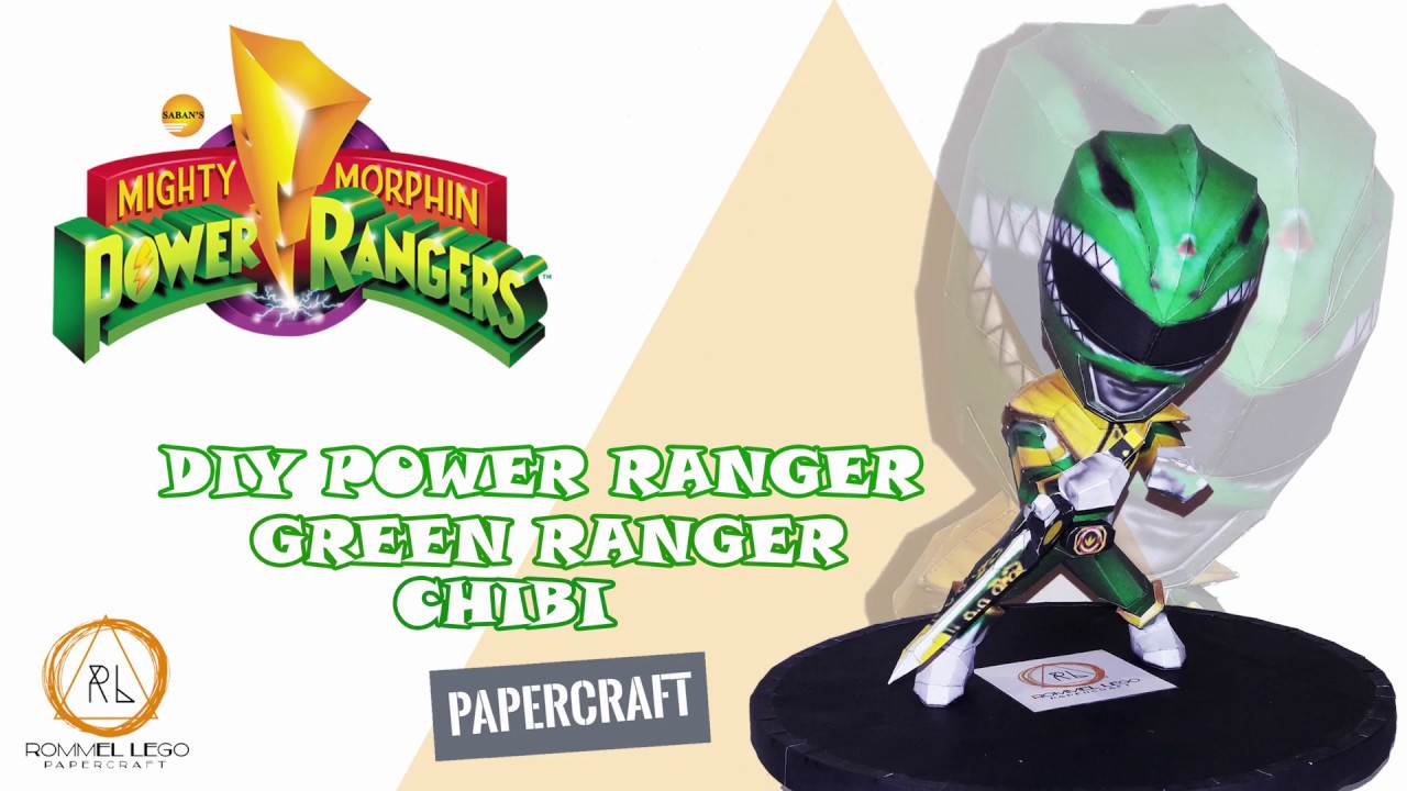 DIY POWER RANGER - GREEN RANGER CHIBI (PaperCraft) - YouTube
