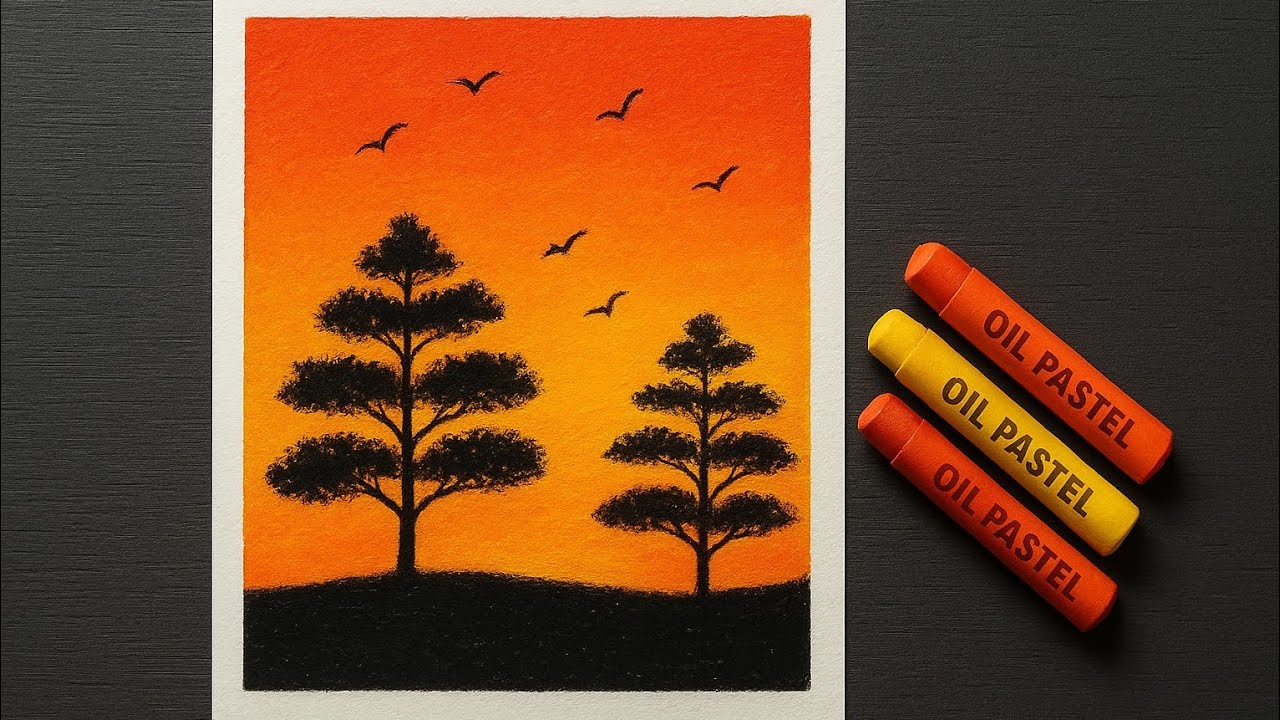 🎨 “Quick & Easy Oil Pastel Painting | 5 Minutes Tutorial for Beginners ...