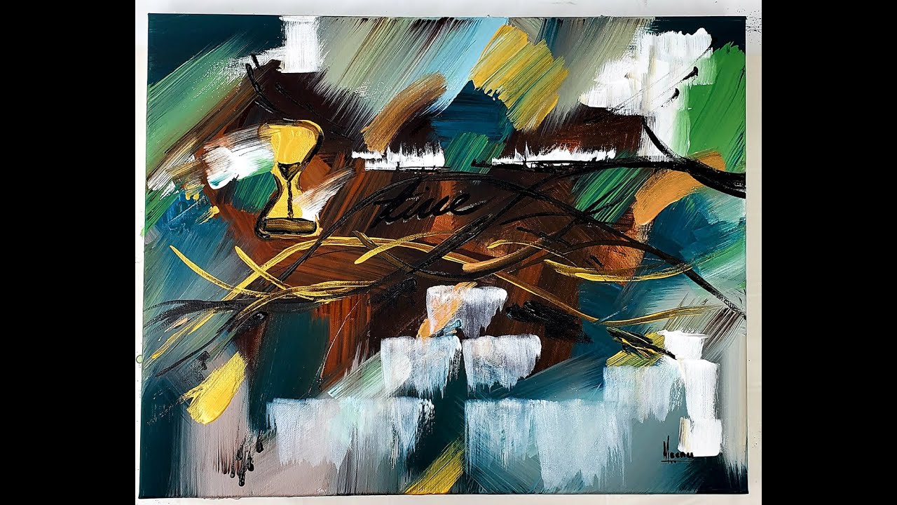 Abstract “Time Hourglass” Painting For Beginners/ Acrylic Colors/ Art ...