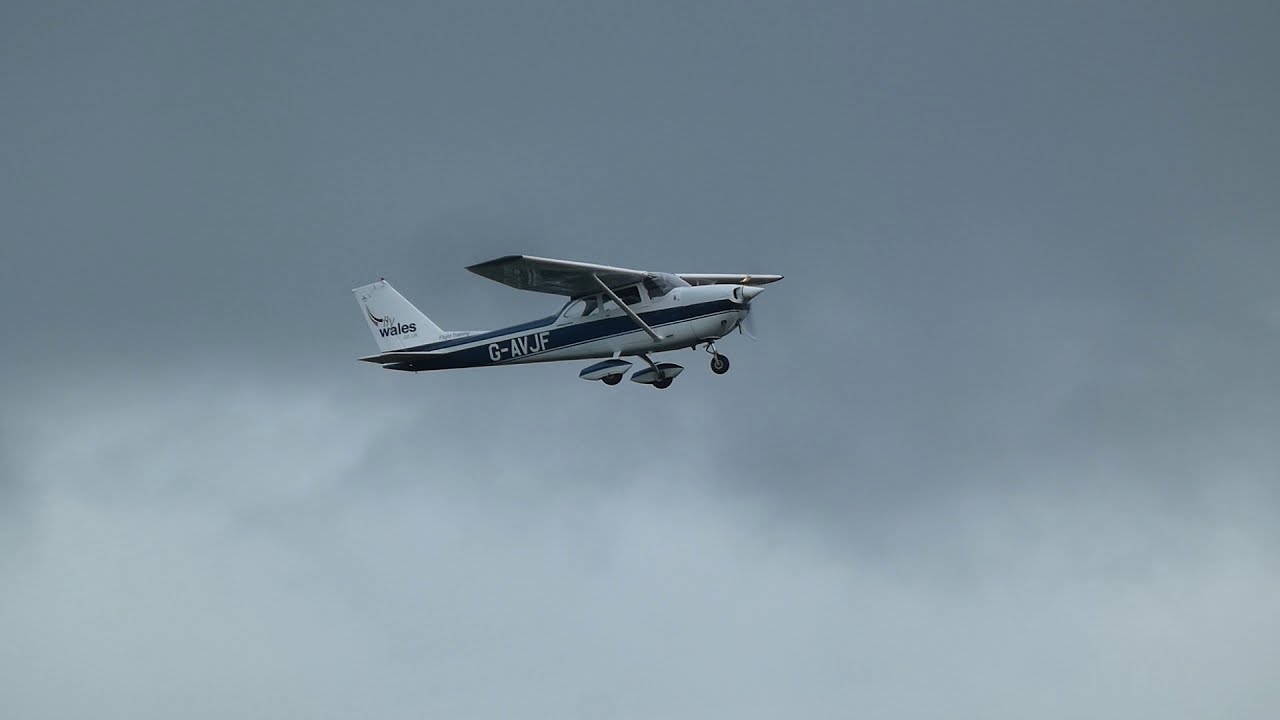 Fly Wales plane G-AVJF takes off from Haverfordwest Airport ...