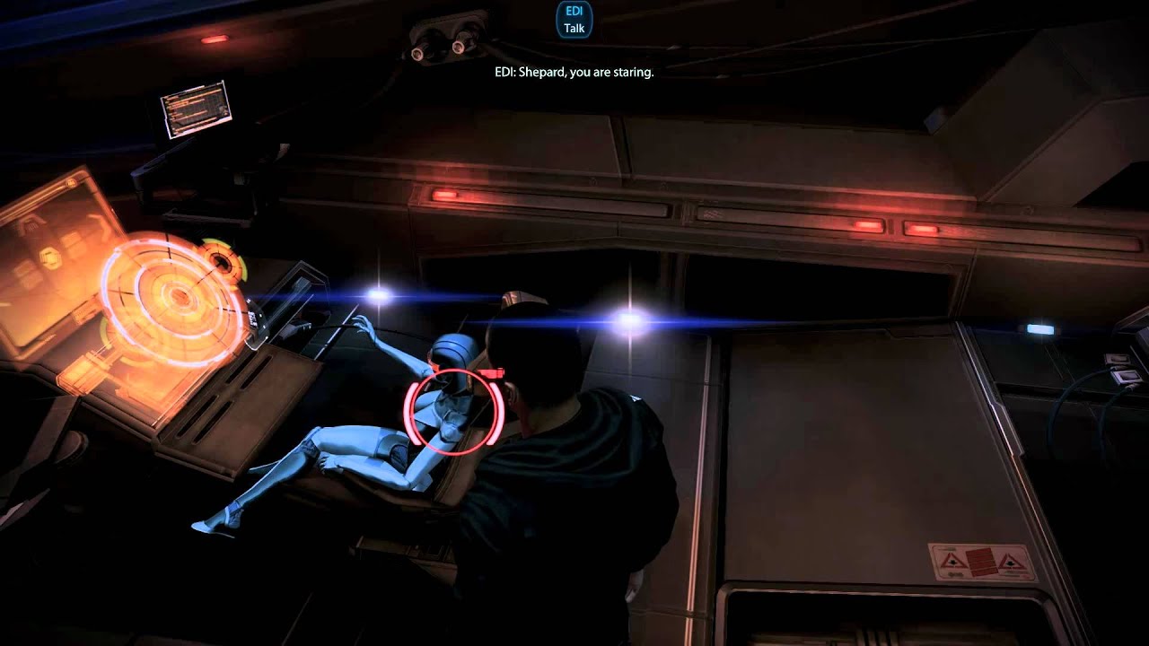 Mass Effect 3: Male Shepard staring at EDI - YouTube