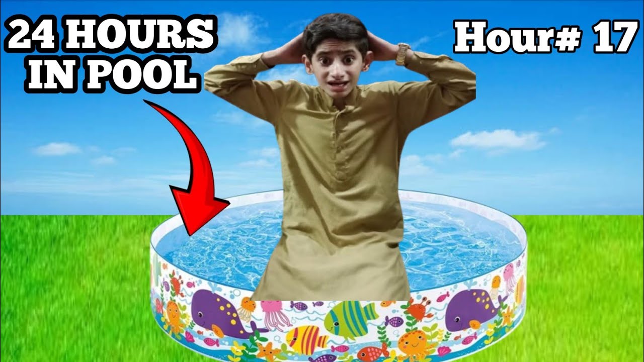 Living in a pool for 24 hours challenge😱 - YouTube