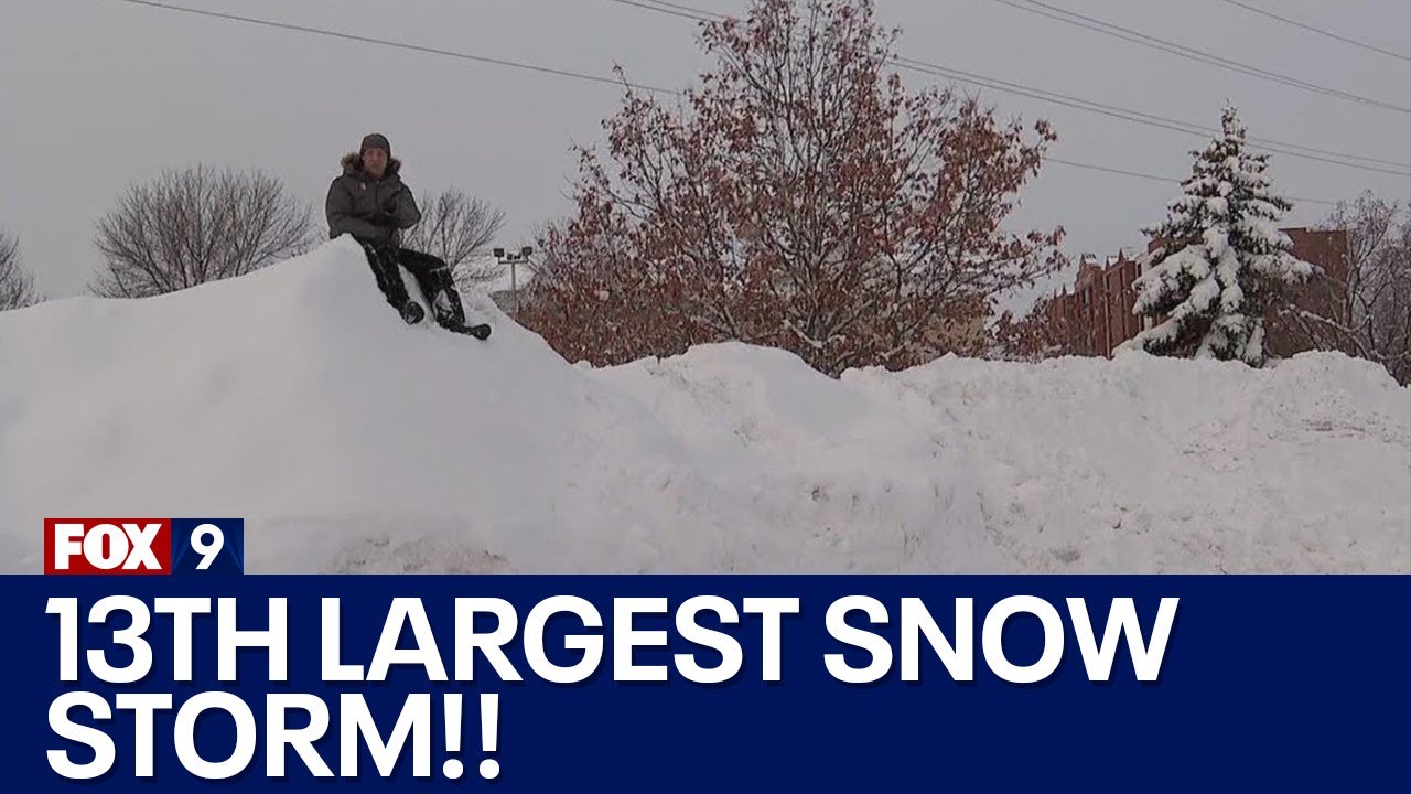 Minnesota weather: 13th largest snowstorm on record - YouTube