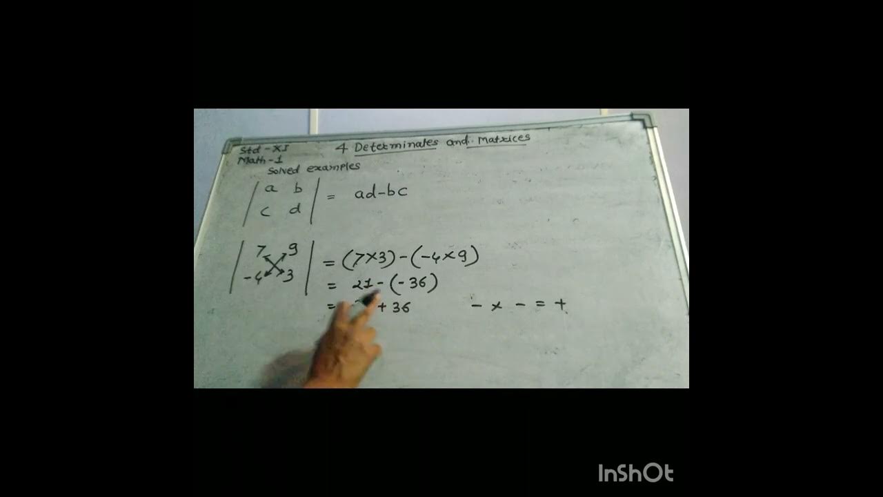 Std11,4 Determinants and Matrices, Solved examples, Math -1 - YouTube