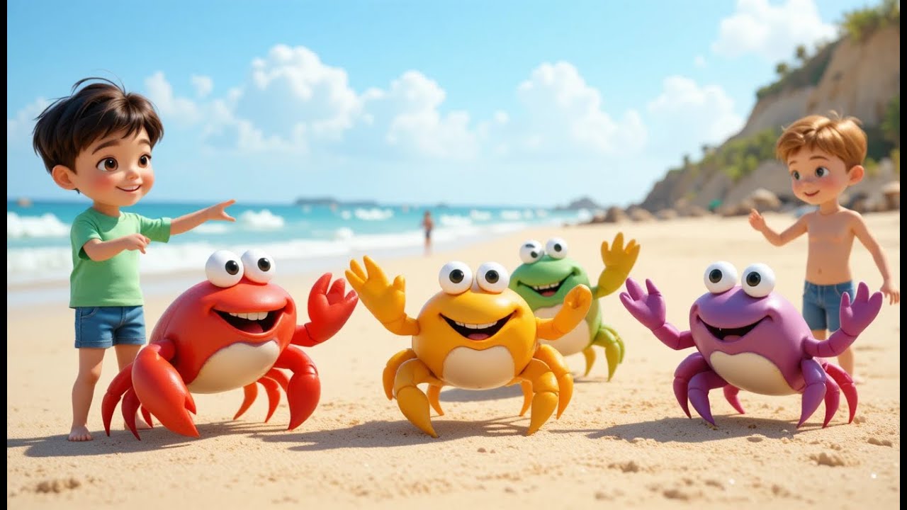 Five Little Crabs Side Step Step | Ocean Animal Song & Kids Dance Rhyme ...