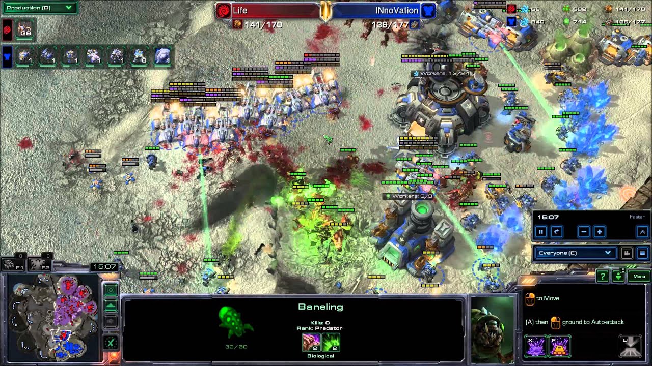Starcraft II -- Heart of the Swarm -- G2 Innovation (T) v Life (Z ...