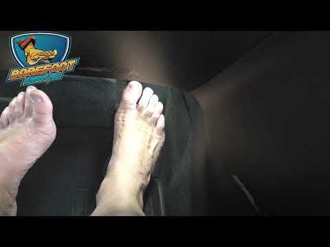 Driving barefoot and shirtless Austin 5th street city center Aug 30th 2pm