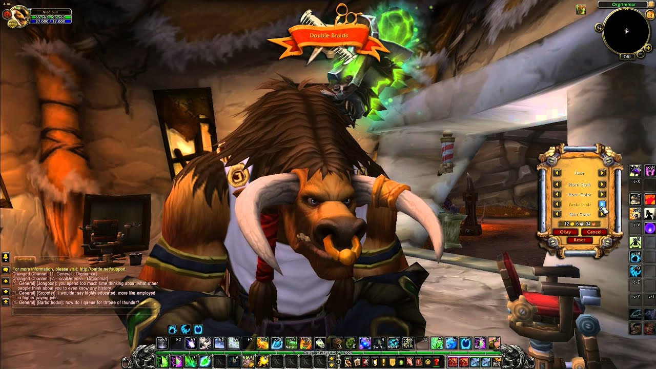 World of Warcraft 6.0.2: New Tauren Character Model / Cow at the Barber ...
