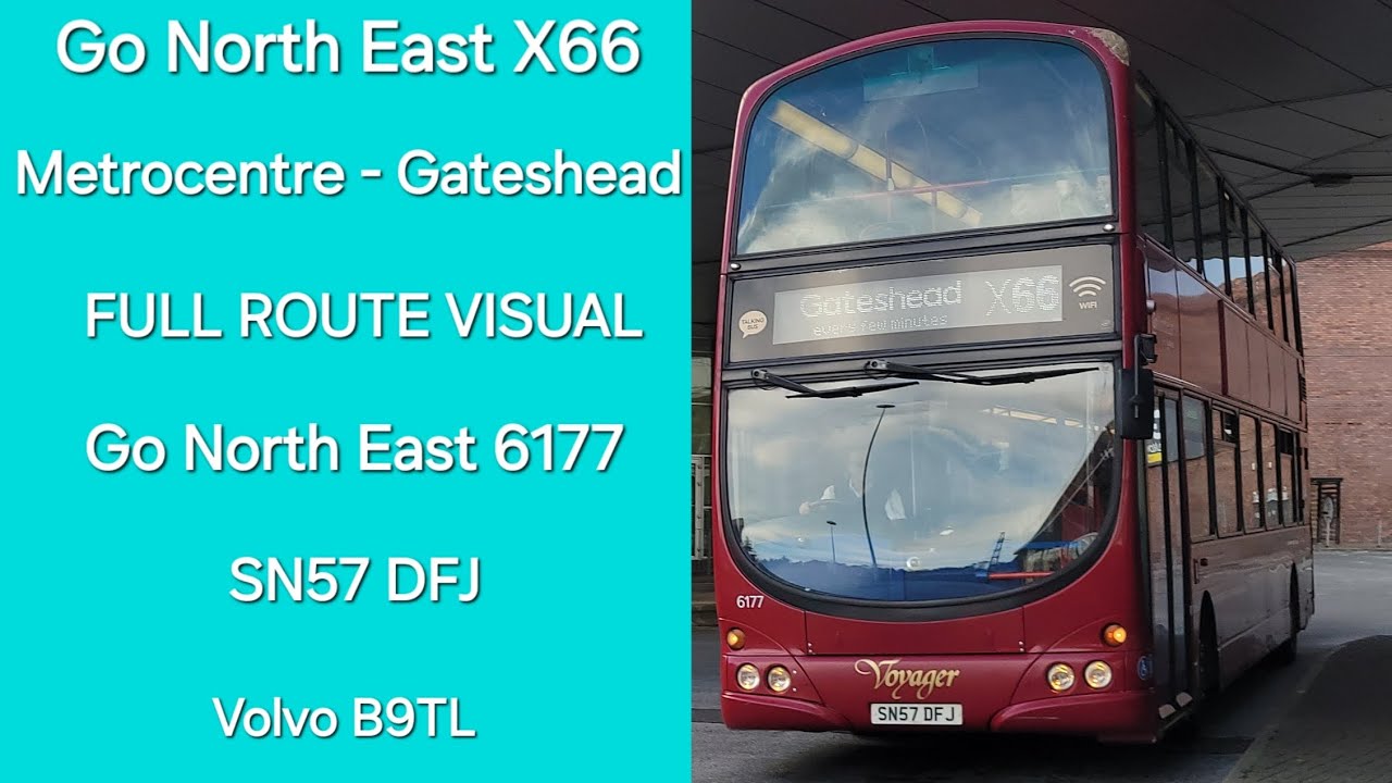 FULL ROUTE VISUAL: Go North East - SuperShuttle X66 Metrocentre ...