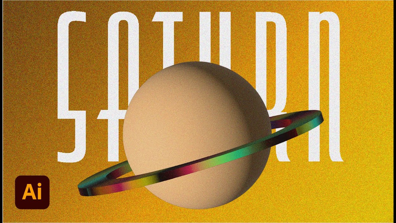 Design a Stunning Saturn Planet in Illustrator – Easy 3D & Gradient ...