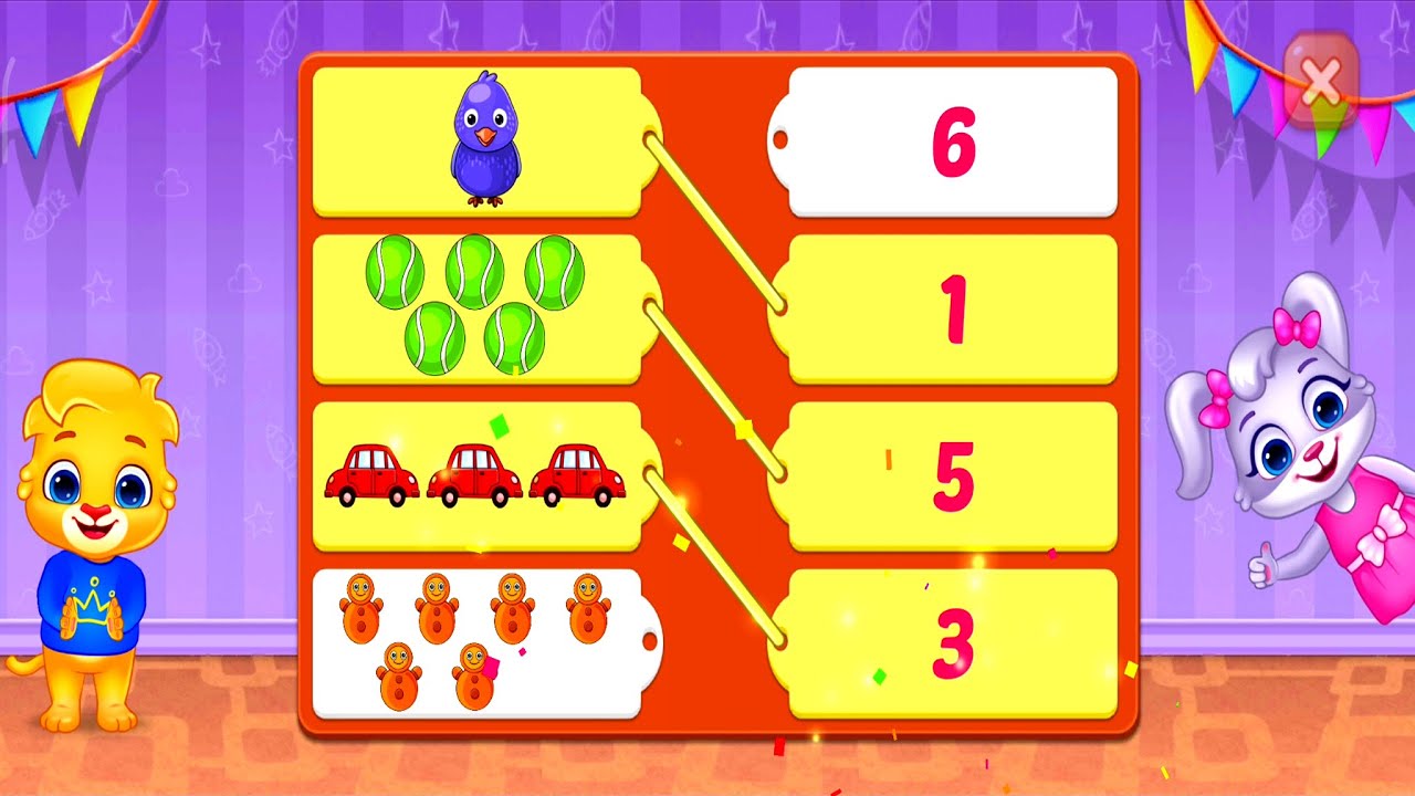 Match 123 numbers with pictures | class lkg ukg math worksheet for kids ...