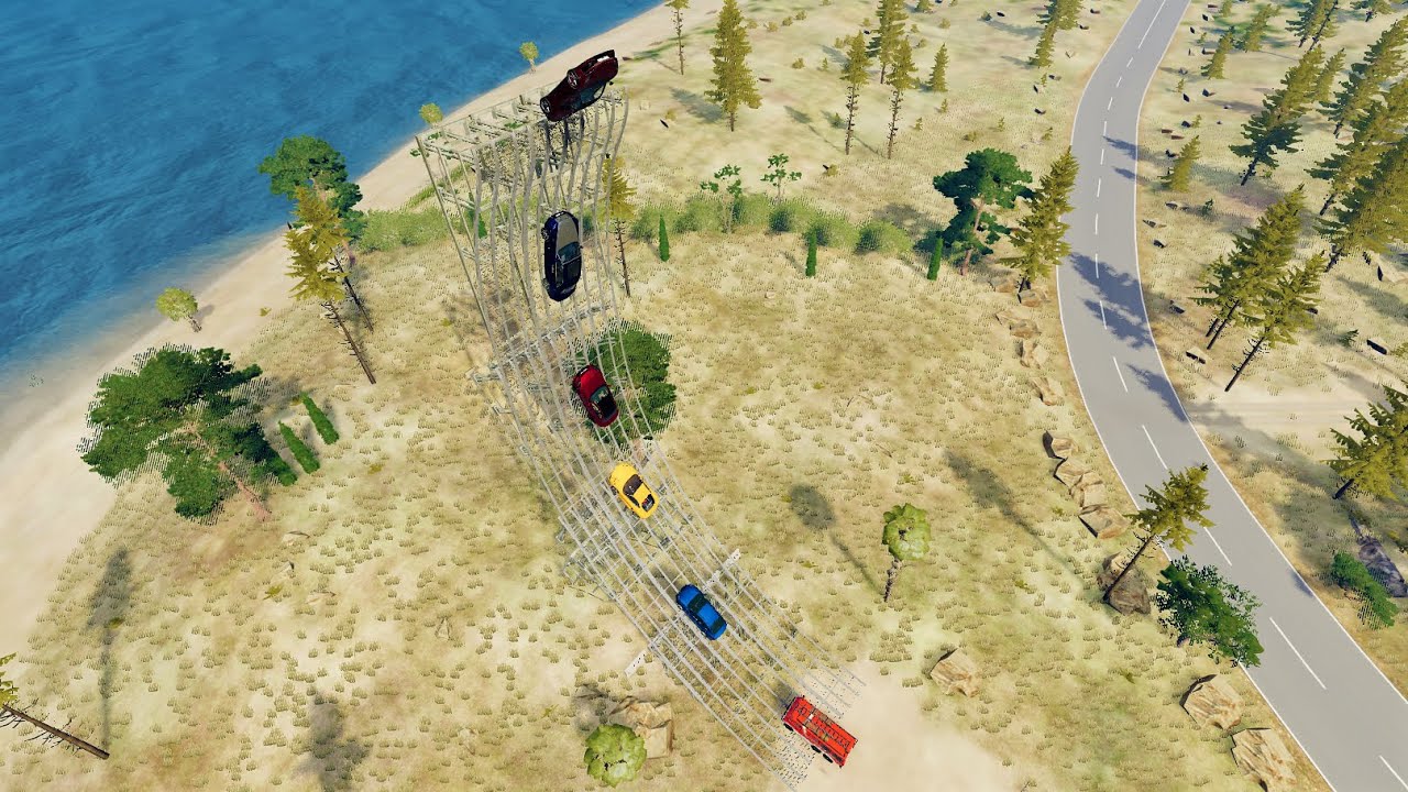 Jumping up a huge ramp | BeamNG.drive - YouTube