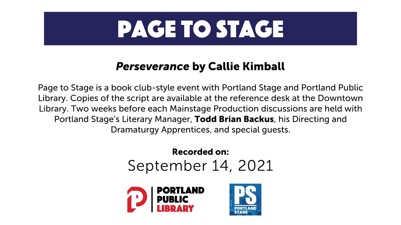 Page to Stage: Perseverance by Callie Kimball - YouTube