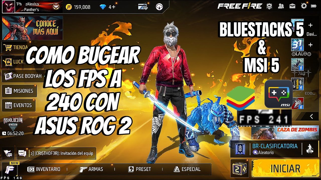 como BUGEAR los FPS A 240 en BLUESTACKS 5 o MSI 5 con ASUS ROG 2👾 Free ...