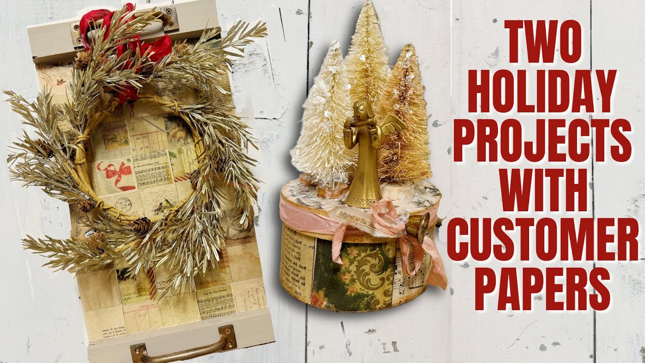 TWO HOLIDAY PROJECTS WITH CUSTOM PAPER - YouTube