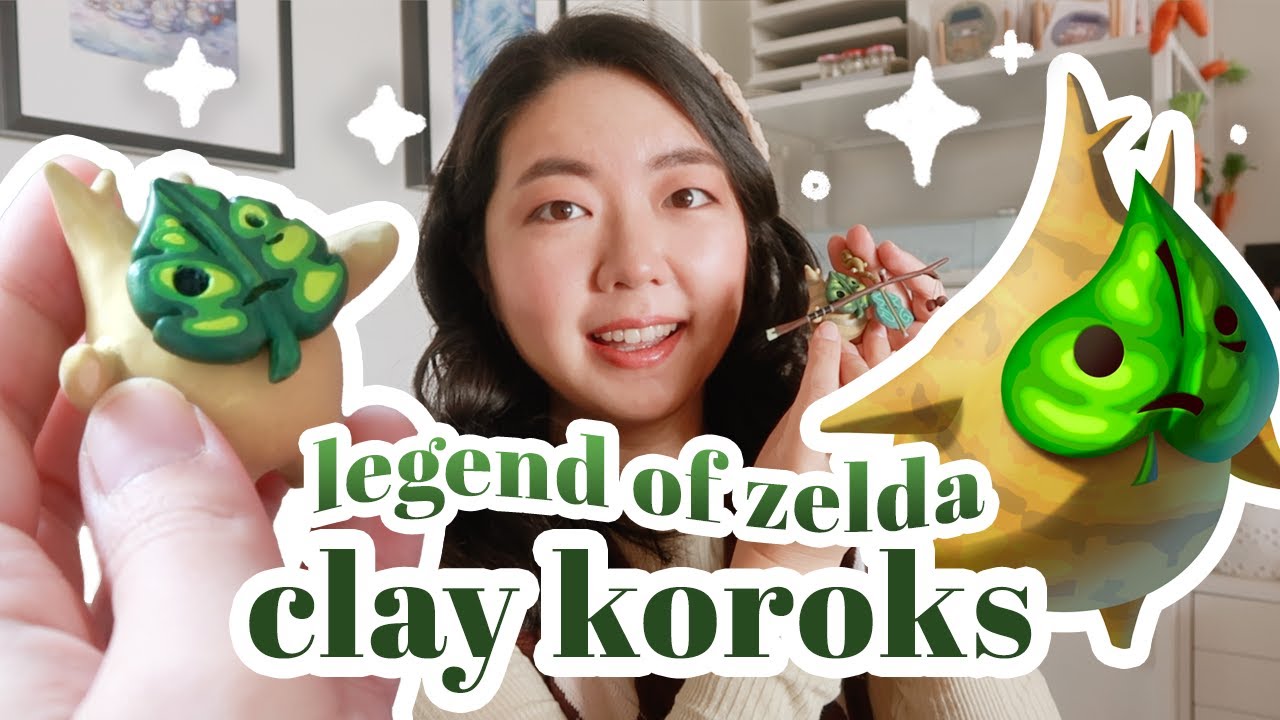 🌿🎻 miniature clay korok from legend of zelda - YouTube