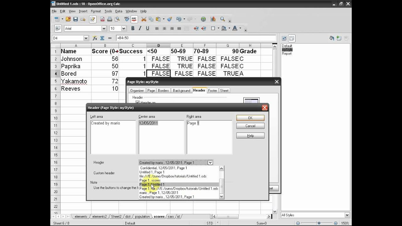 Calc (29): Formatting the spreadsheet/worksheet - YouTube