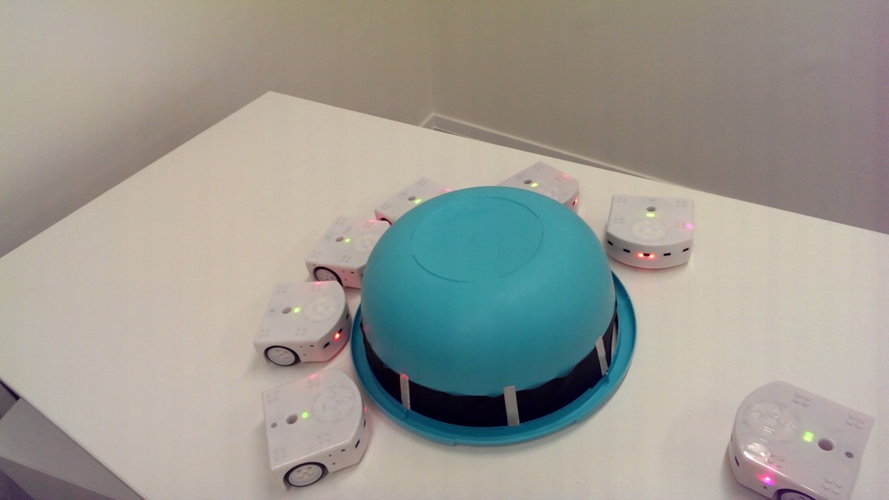 Swarm pushing using Thymio - YouTube