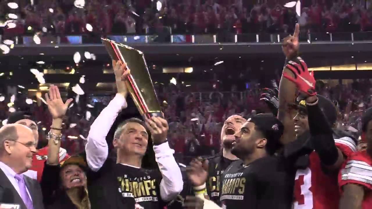 Ohio State Buckeyes celebrate winning the National Championship vs ...