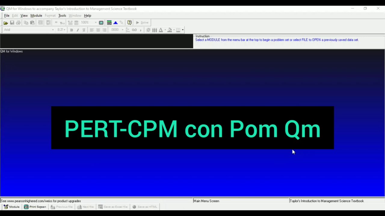 PERT-CPM con Pom Qm for Windows - YouTube