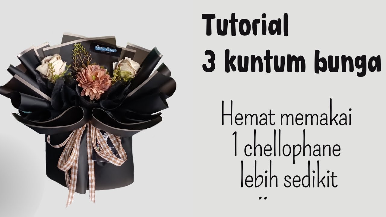Tutorial buket 3 kuntum bunga,hemat chello - YouTube