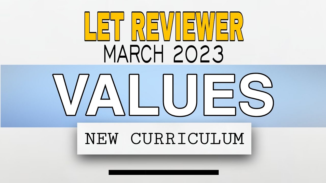 VALUES EDUCATION | LET REVIEWER 2023 | New Curriculum - YouTube
