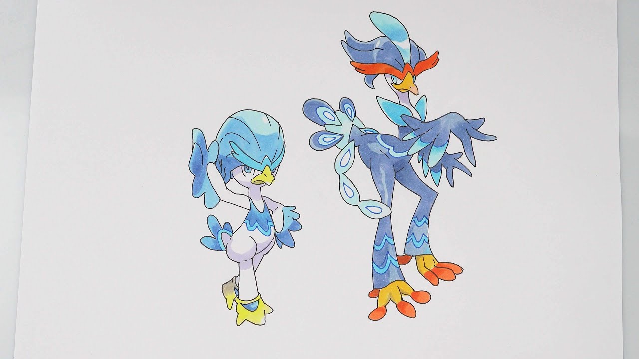 Drawing Pokemon No.913 Quaxwell & No.914 Quaquaval - YouTube