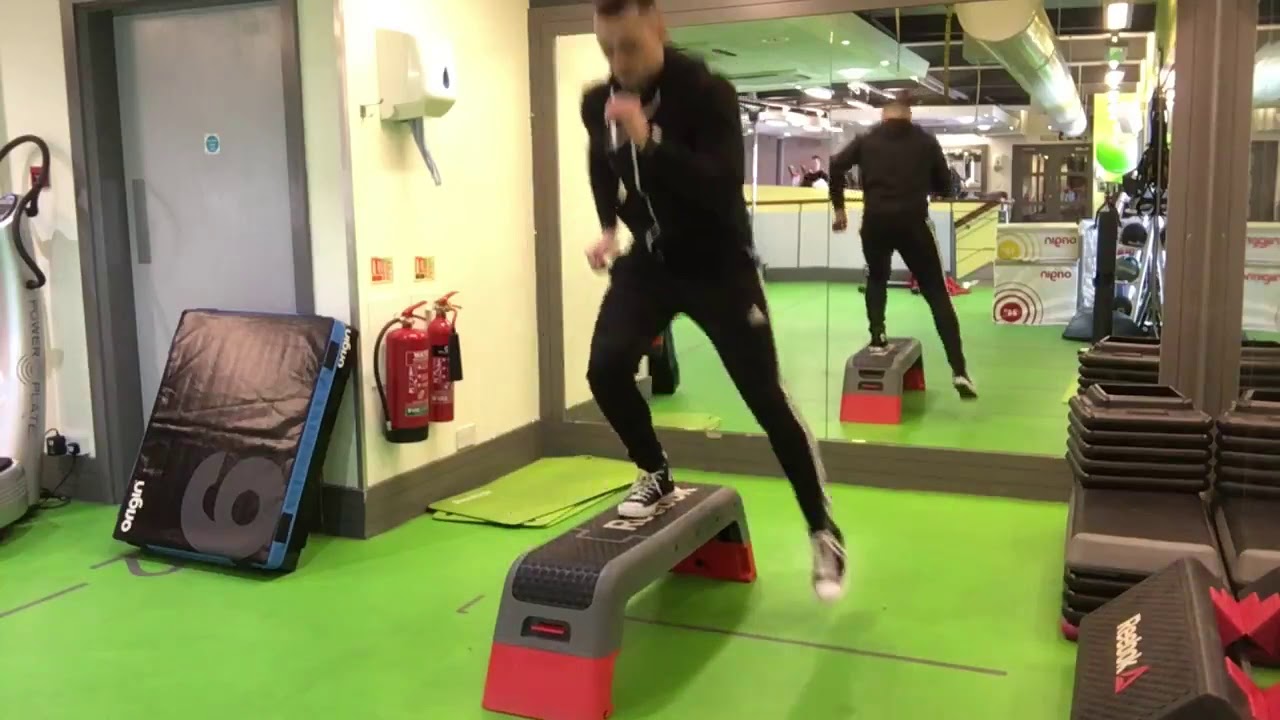 Side To Side Feet Shuffle On High Bench - YouTube