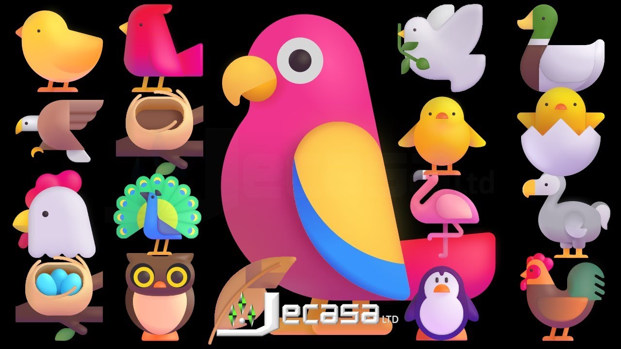 3D Emoji Meanings Part 13 - Birds | Animals | Fluent Emojis | Learning ...