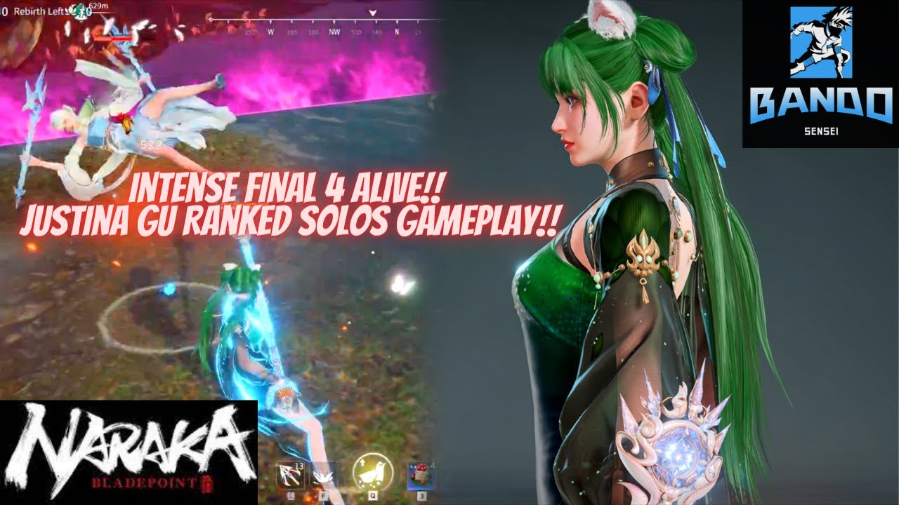Intense Final 4 Alive!! Justina Gu Ranked Solos Gameplay!! (Season 9 ...