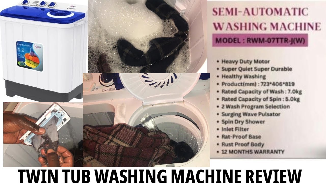 TWIN TUB WASHING MACHINE REVIEW| ROCH SEMI-AUTOMATIC WASHING MACHINE ...