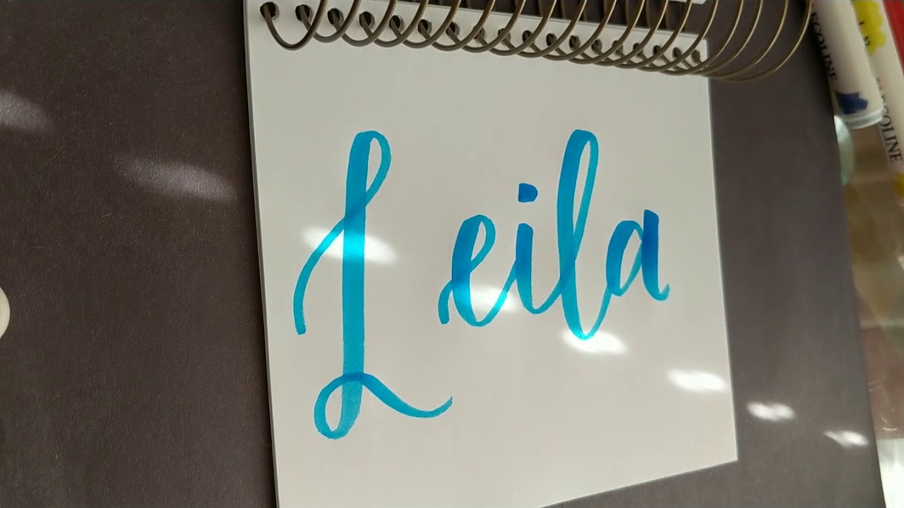 Leila - modern calligraphy name - YouTube
